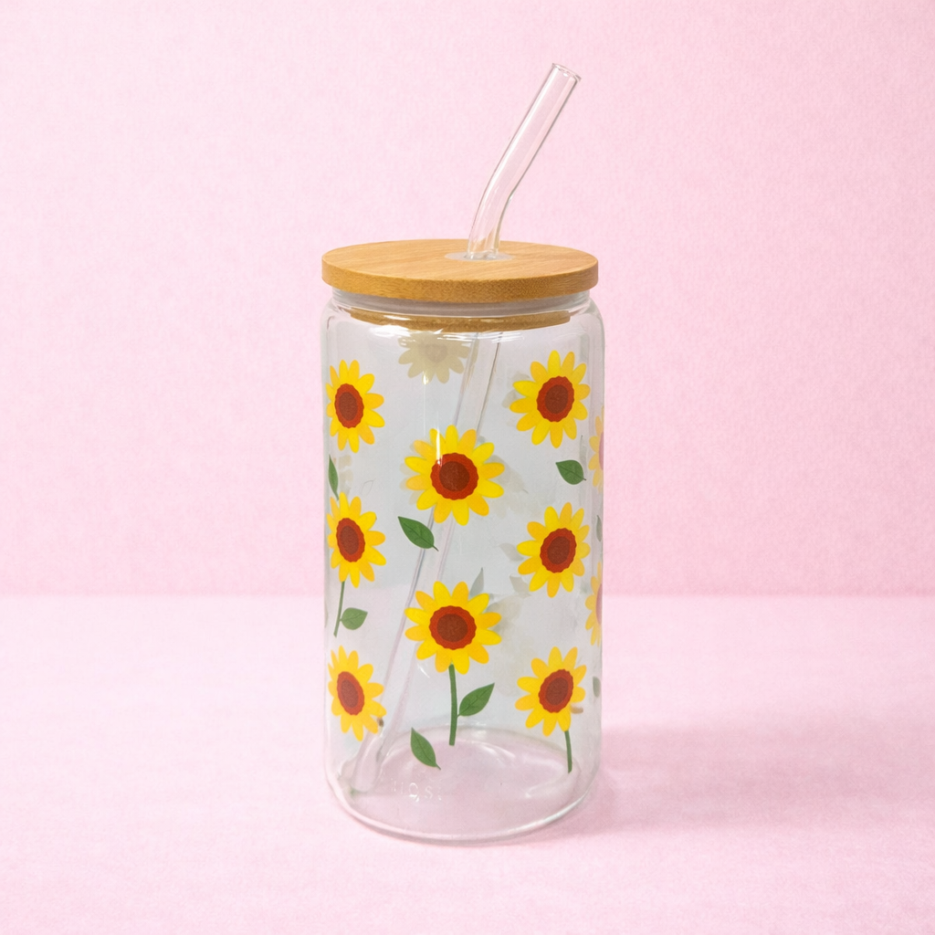 Glass Bottle - Sun Flower – Goodgudi Retail Pvt. Ltd.