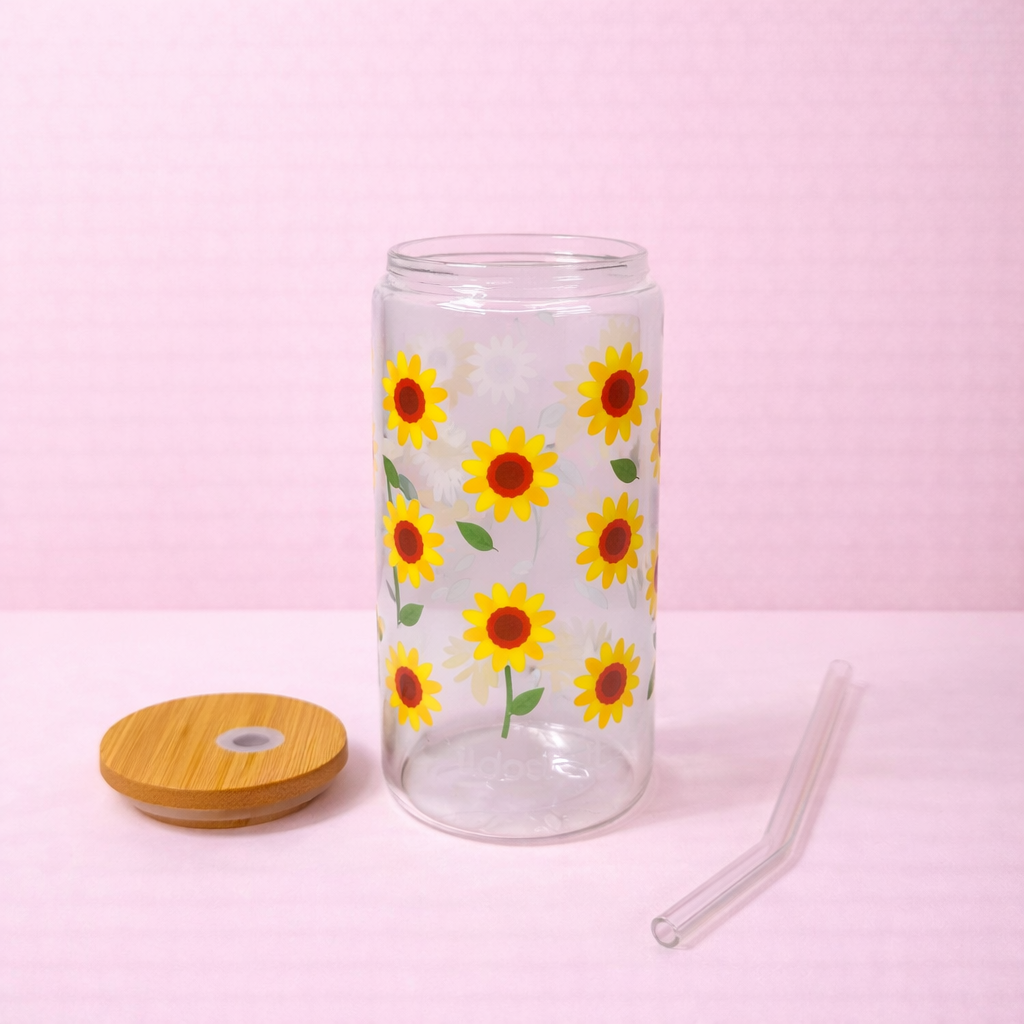 Glass Bottle - Sun Flower – Goodgudi Retail Pvt. Ltd.